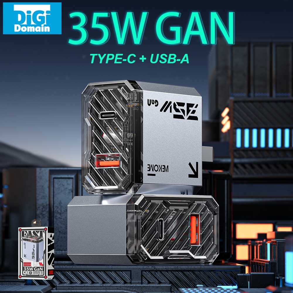 DIGI Bộ sạc nhanh Chân gấp GaN 35W, Tương thích với iPhone, PD 3.0, Bộ ...