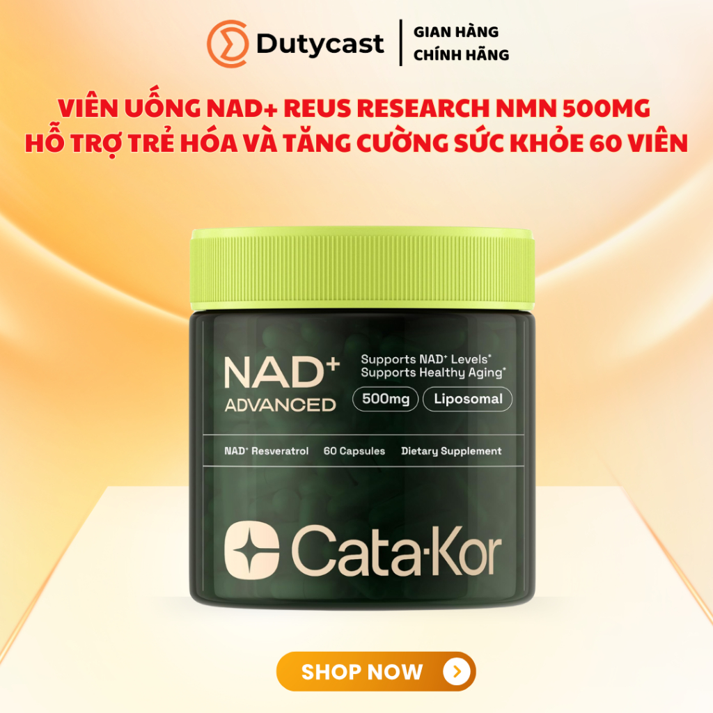Viên uống NAD+ Reus Research NMN 500mg Hỗ Trợ Trẻ Hóa và Tăng Cường Sức ...