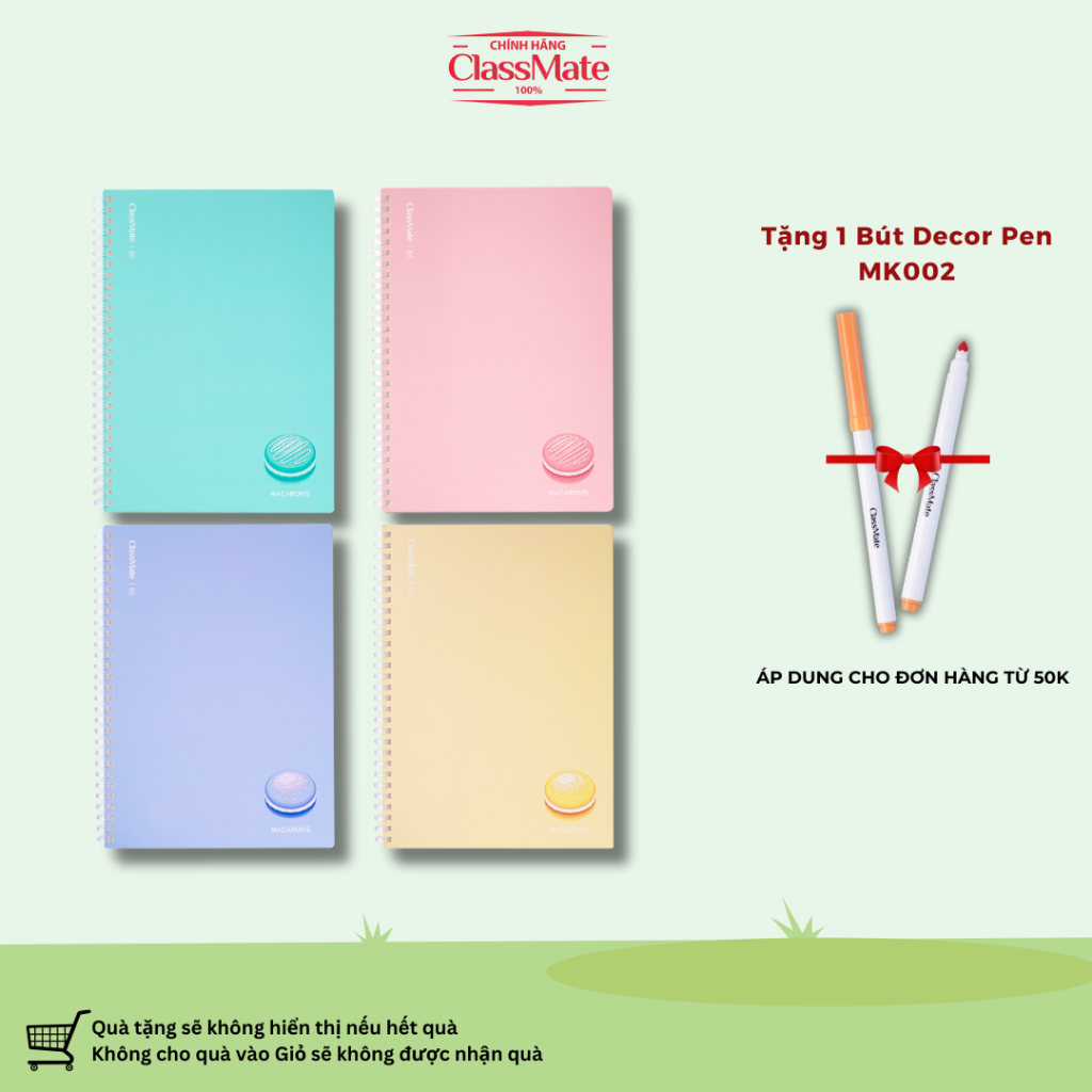 Sổ Lò Xo A5 Kẻ Caro CLASSMATE MACARONS 150 Trang- 100gsm, Thiết Kế Lò ...