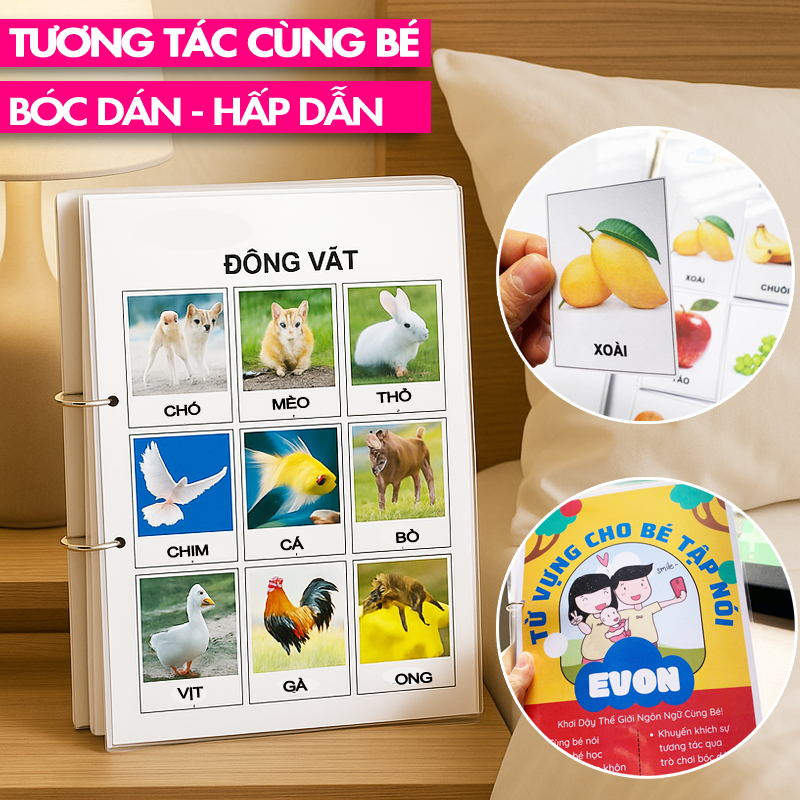 HỌC LIỆU BÓC DÁN EVON - TỪ VỰNG CHO TRẺ CHẬM NÓI | Shopee Việt Nam