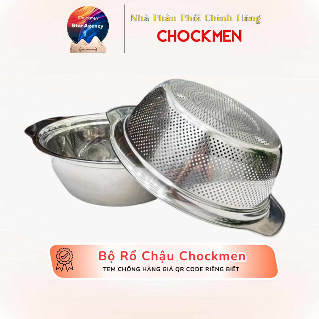 Bộ Thau Rổ Chockmen Inox 304 Set Rổ Chậu Chockmen | Shopee Việt Nam