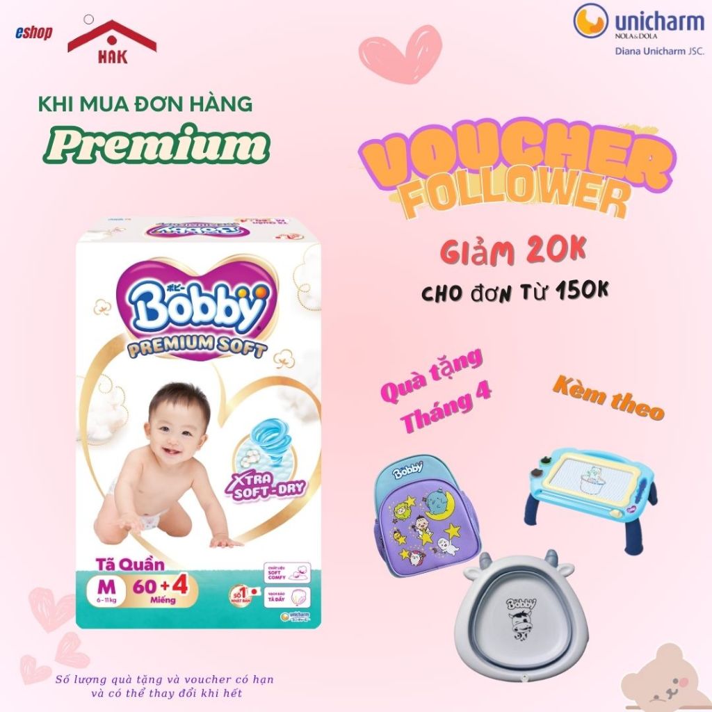 Tã/ Bỉm quần Bobby Premium Soft – Êm mềm cho da bé, size 6kg-22kg ...