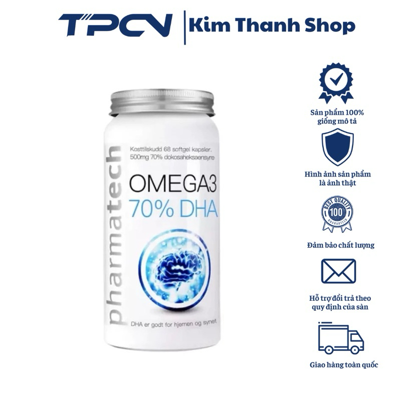 Omega 70% DHA - Cải thiện thị lực và giảm mỏi mắt. Lọ (68 viên ...