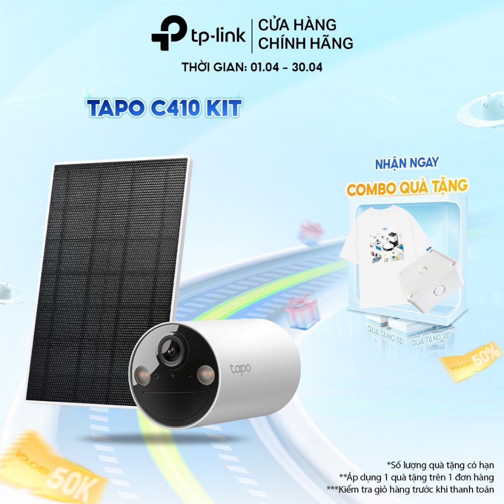 Camera WiFi TP-Link Tapo C410 KIT Camera Năng Lượng Mặt Trời, Độ Phân ...