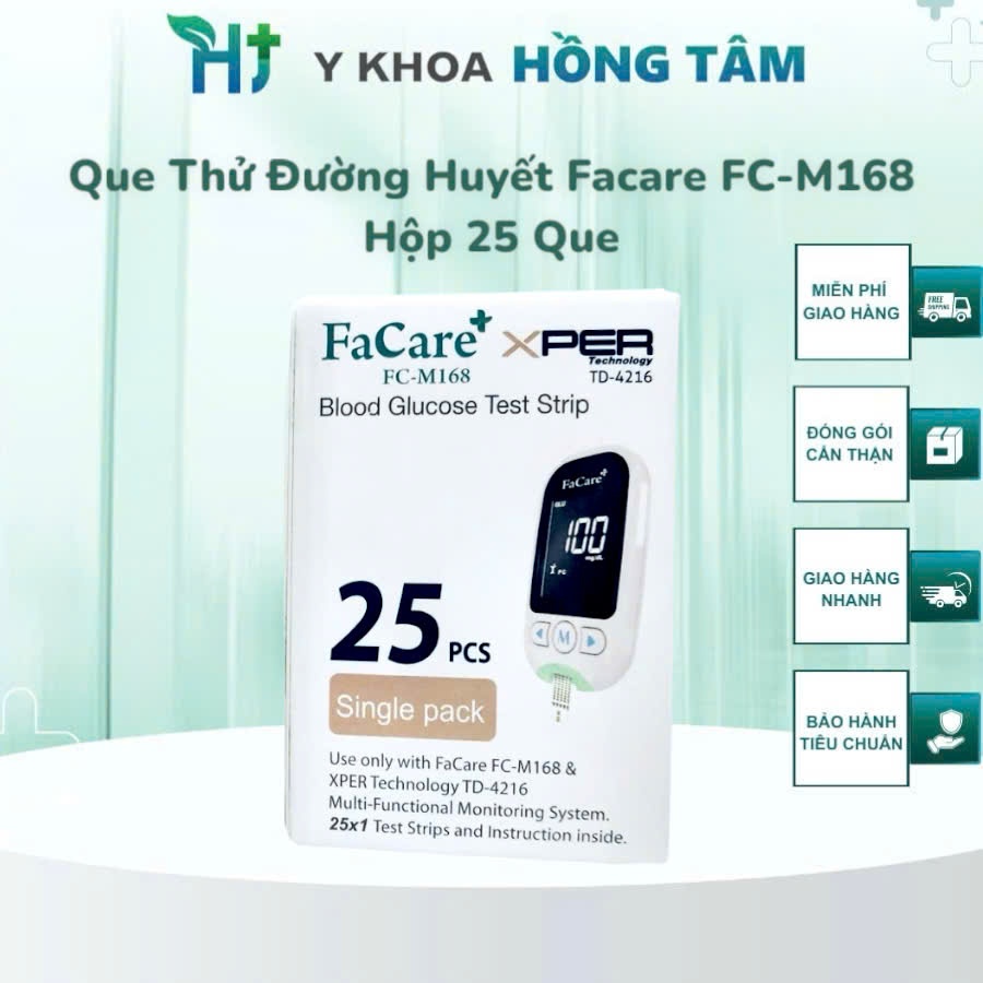 Que Thử Đường Huyết FACARE FC M168, Hộp 25 Que, Date Mới Nhất | Shopee ...