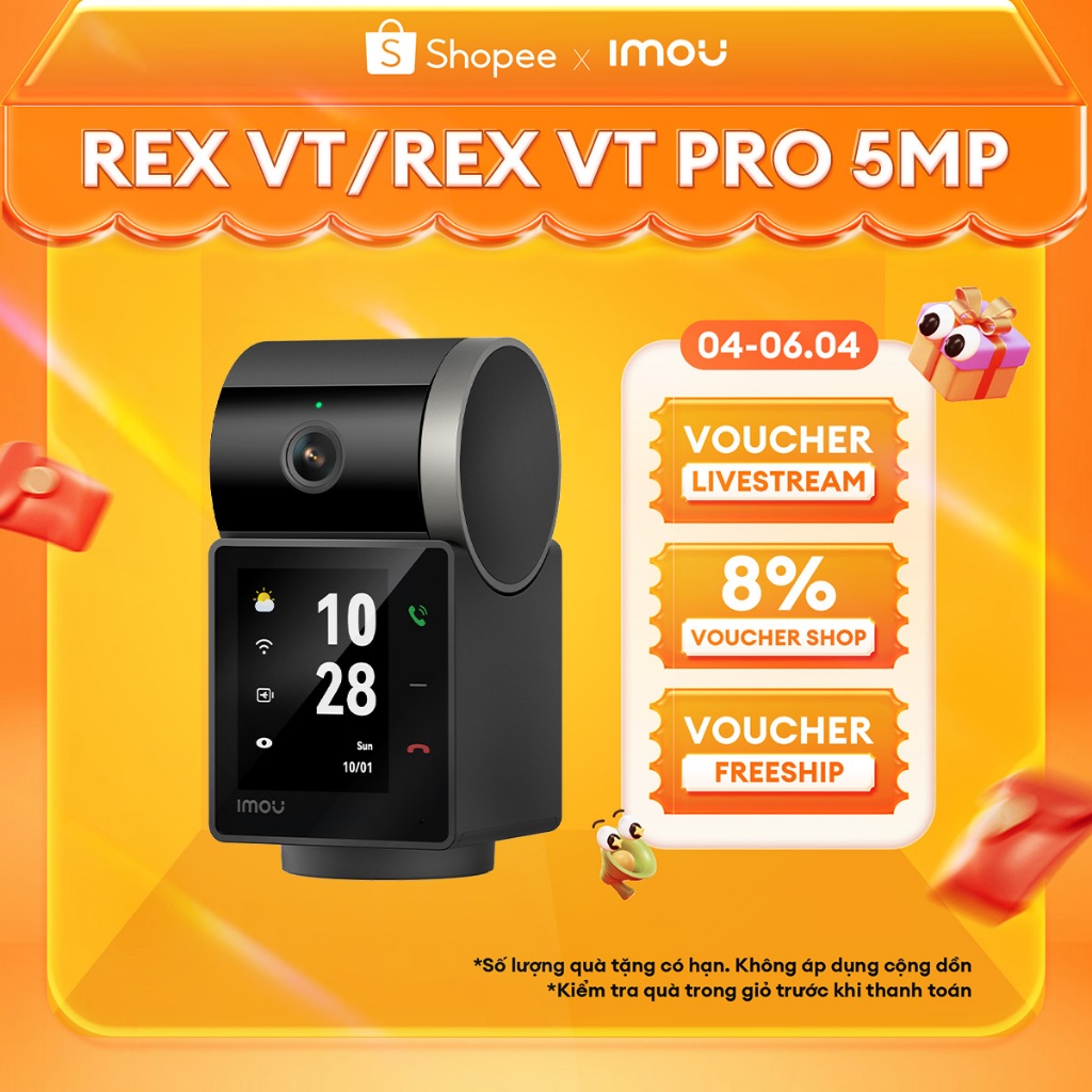 Camera Wifi dùng pin trong nhà Imou Rex VT Pro 3K I S2VBP I Xoay 360 I ...