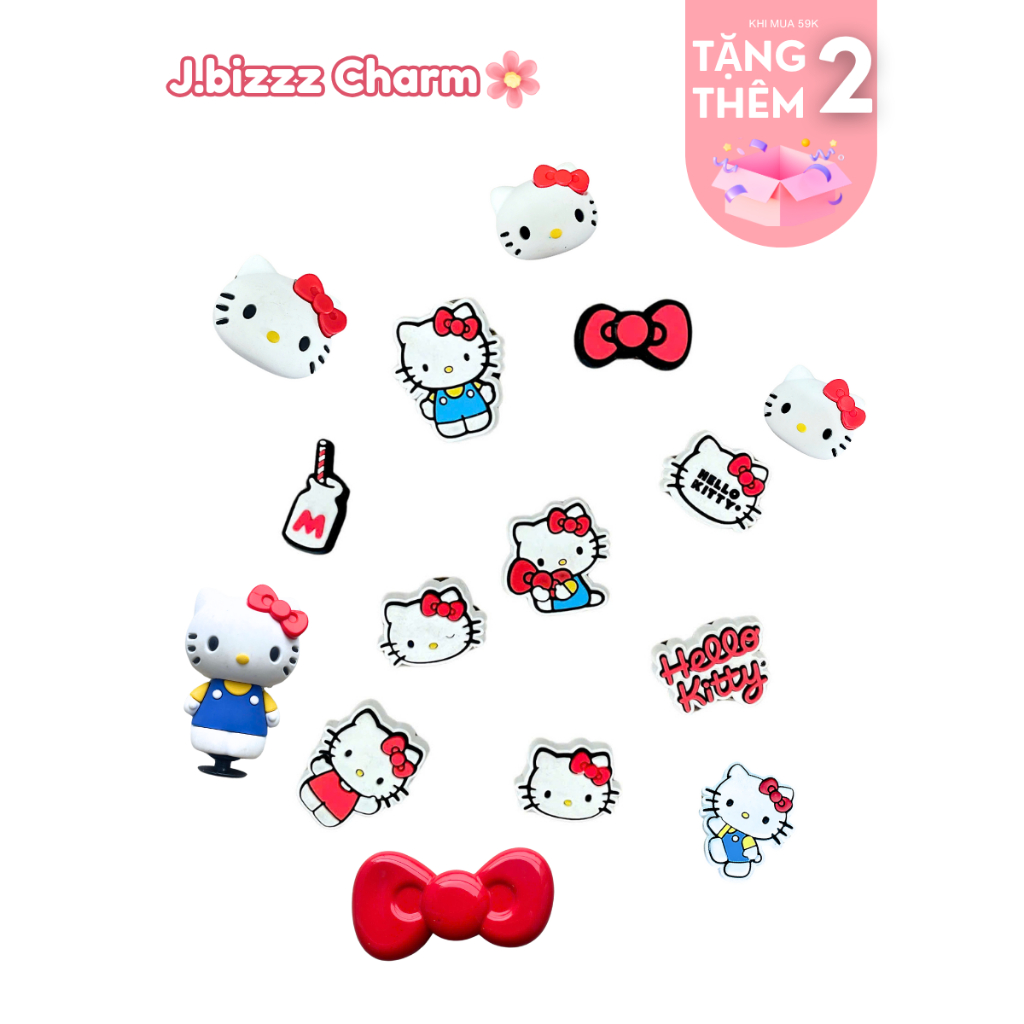 Jibbitz, Charm Hãng Hình Hello Kitty ,Sticker Chủ Đề Trang Trí DIY Gắn ...