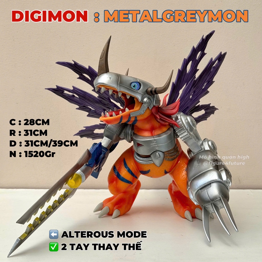 Digimon - Mô hình digimon Metalgreymon cao 28cm rất to - Mô hình Metal ...