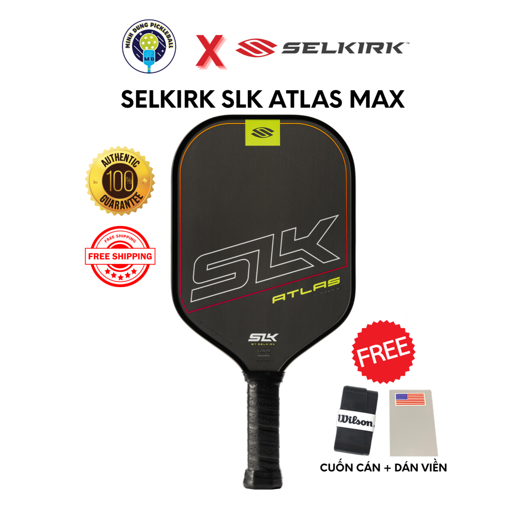 Vợt Pickleball Selkirk SLK Atlas Max. Tiêu chuẩn USAPA. Bề mặt RAW ...