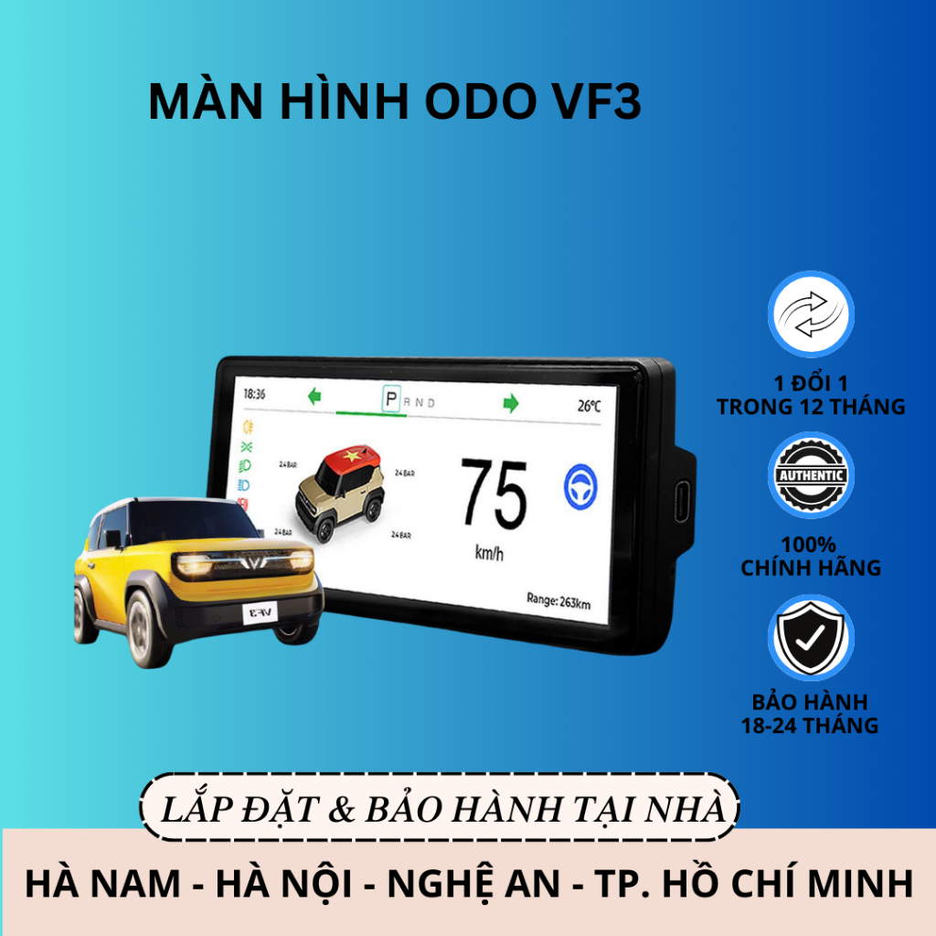 Màn Hình ODO VF3 | Tích Hợp Camera Lùi, Áp Suất Lốp, Carplay | Shopee ...