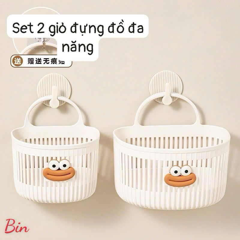 Set 2c Giỏ Đựng Đồ Tặng Kèm Móc Dán Siêu Tiện Lợi | Shopee Việt Nam
