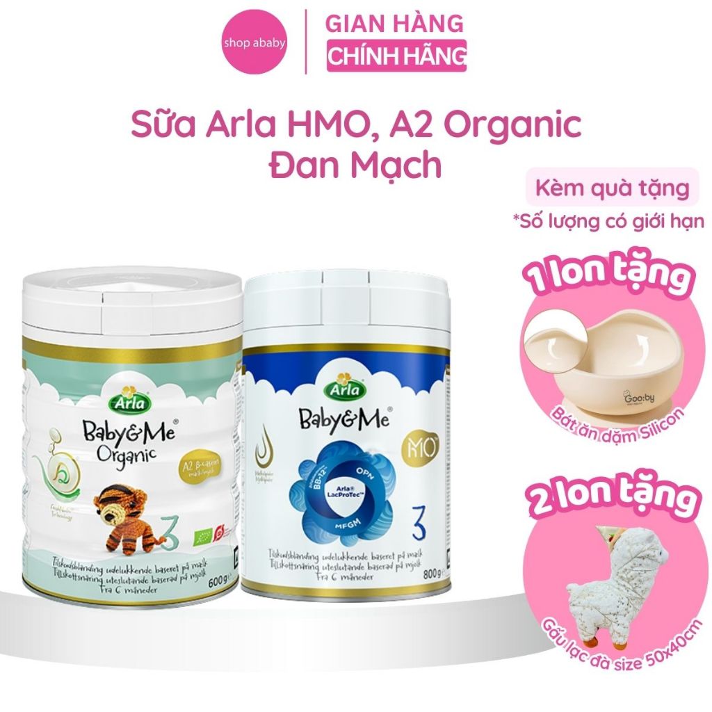 [Kèm quà tặng] Sữa Arla Baby&Me A2 / HMO Cao Cấp Từ Đan Mạch số 1,2,3 hộp 600/800g | Shopee Việt Nam