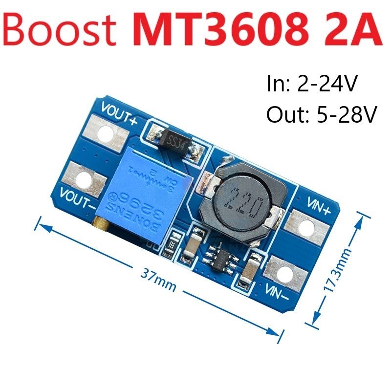 Mạch BOOST Tăng Áp DC-DC MT3608 2A Điện Áp Vào 2V-24V Cho Ra 5V-28V (Gửi đơn từ 20K) | Shopee ...