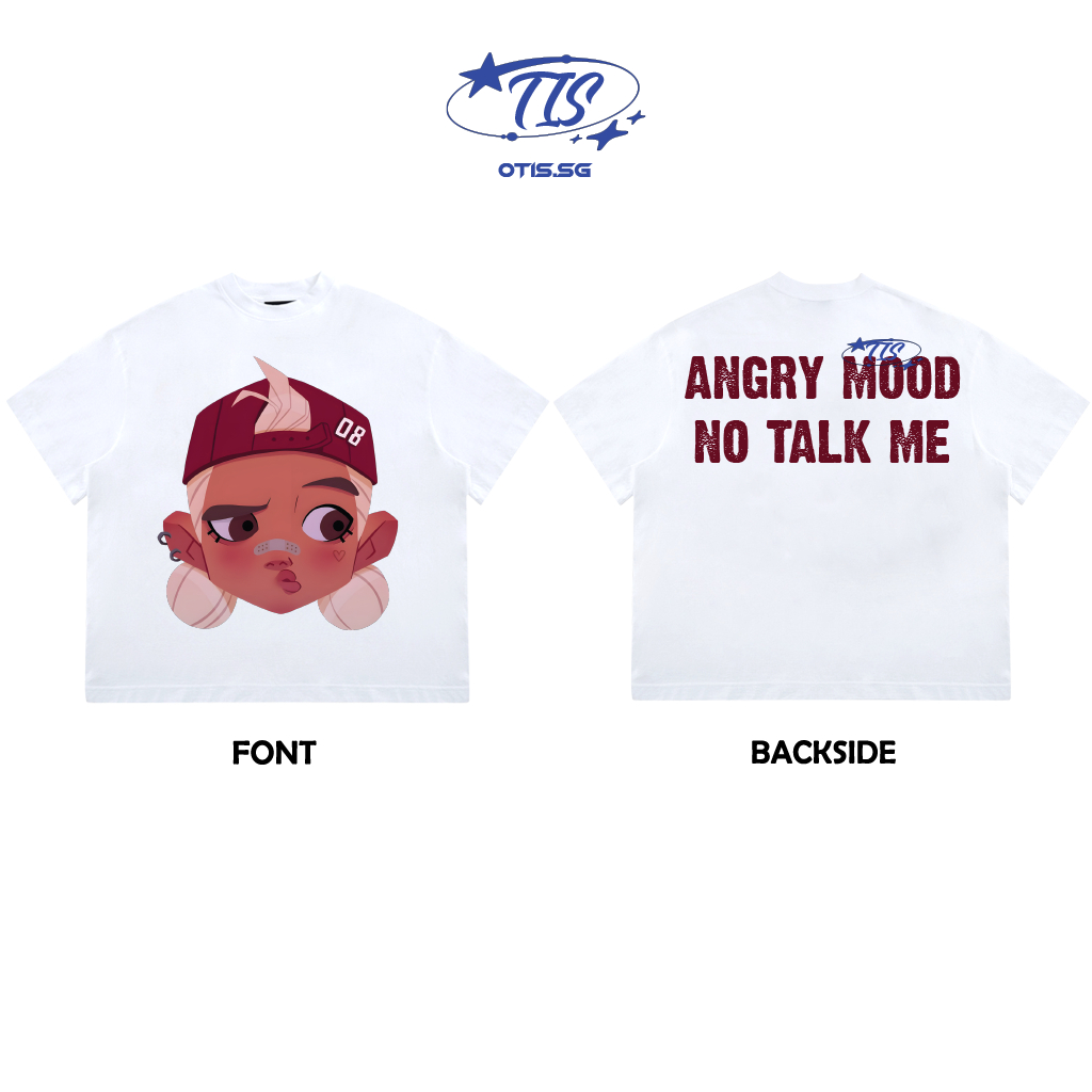 Áo Thun BOXY - OTIS.SG -“ ANGRY MOOD “- 100% Cotton 2C 280gsm. | Shopee ...