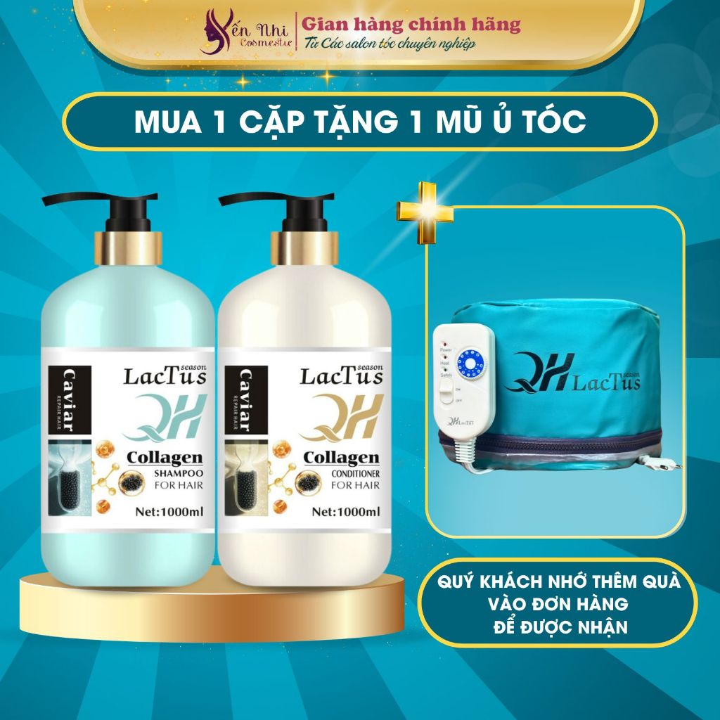 Dầu gội QH lactus collagen caviar trứng cá tầm, chống lão hóa da đầu ...
