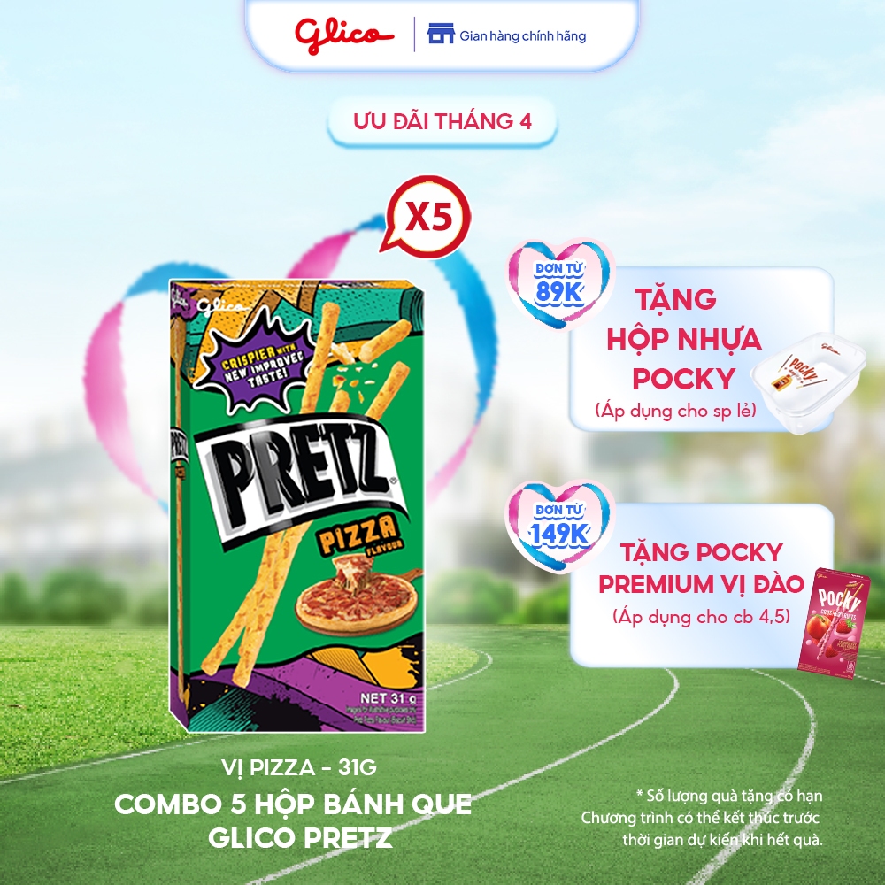 Combo 5 hộp Bánh que mặn nướng giòn Glico Pretz vị Pizza 31gr | Shopee Việt Nam