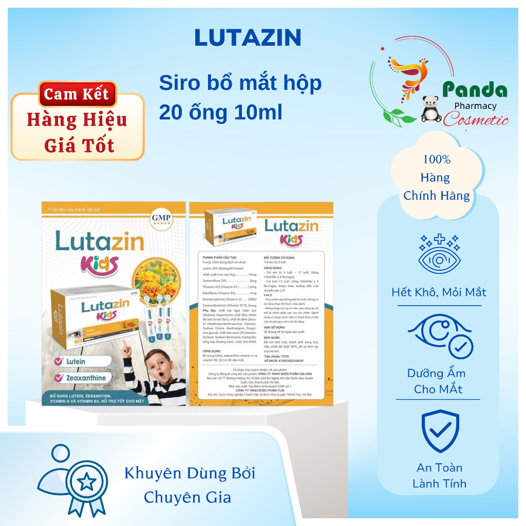 Siro bổ mắt lutazin hộp 20 ống 10ml | Shopee Việt Nam
