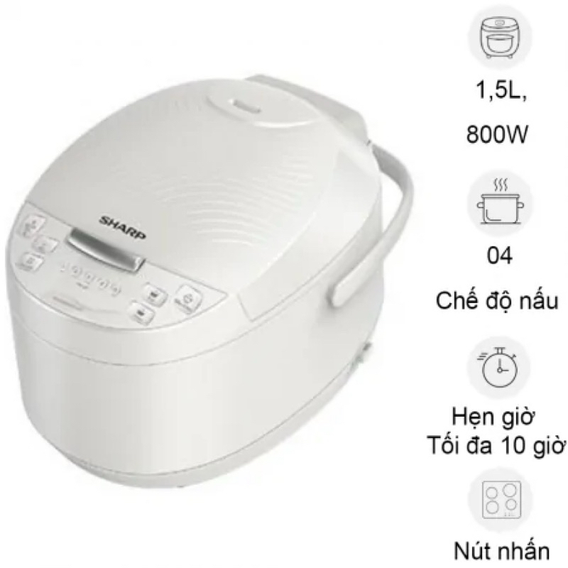Nồi cơm điện tử Sharp 1.5 lít KS-COM150EV-WH | Shopee Việt Nam