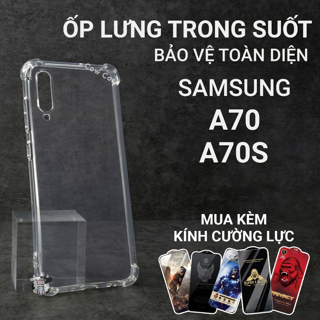 Ốp lưng Samsung A70, A70s Cowcase trơn trong suốt | Ốp điện thoại SS ...