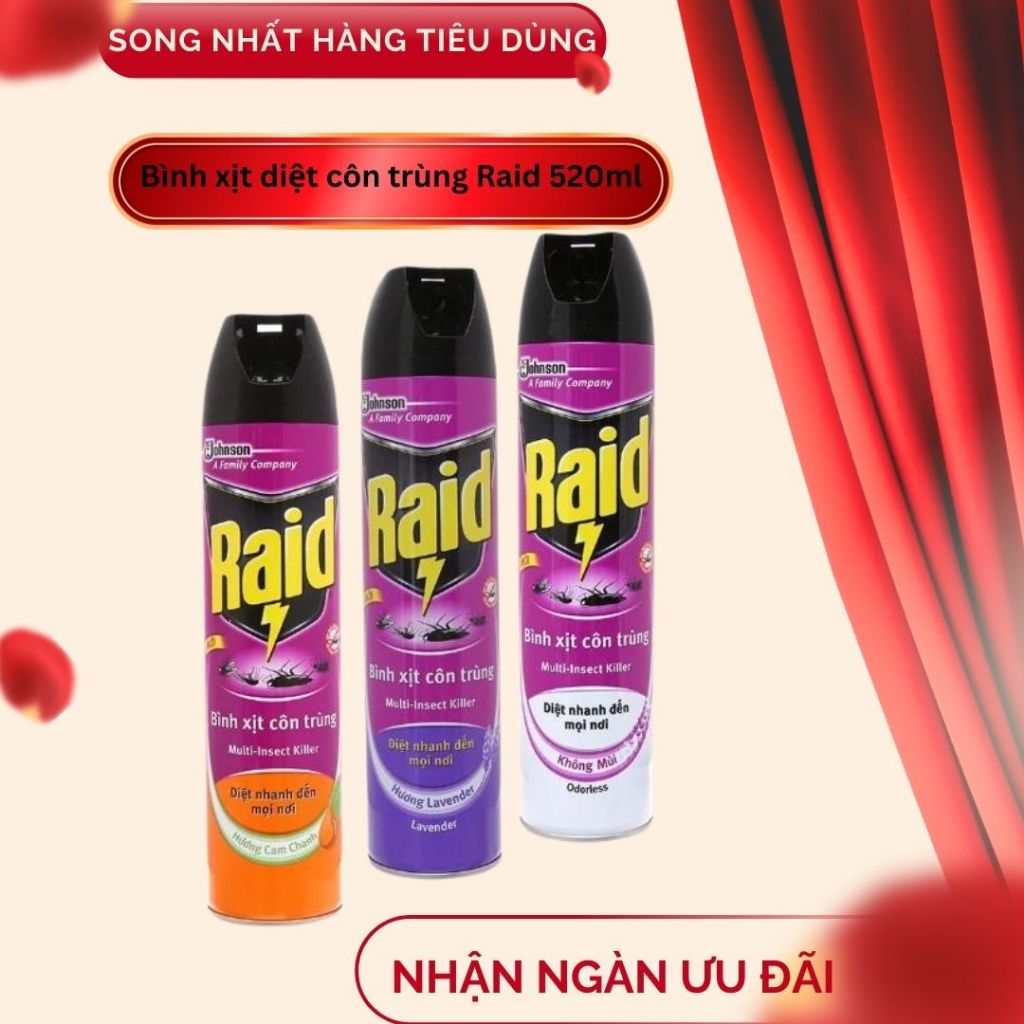 Bình Xịt Diệt Côn Trùng Raid 600ML- Có 3 mùi CHÍNH HÃNG | Shopee Việt Nam