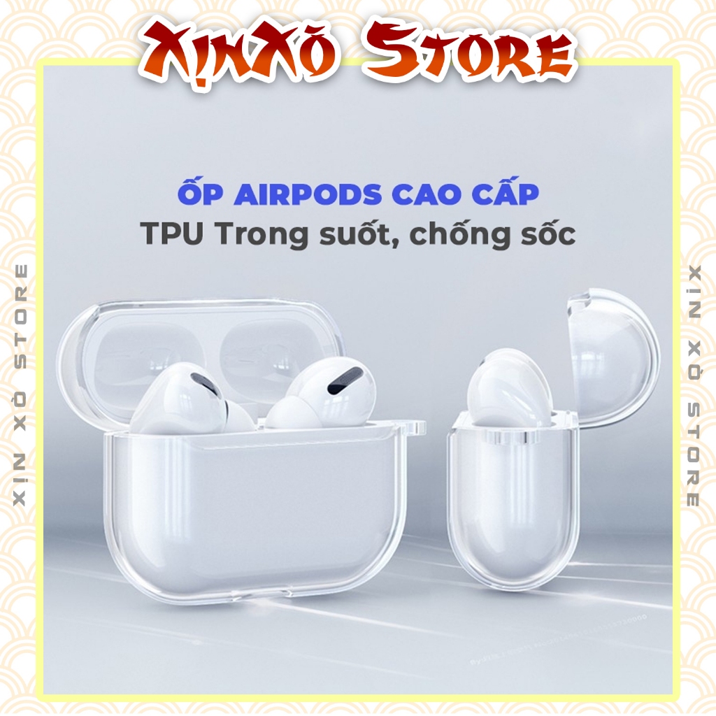Ốp bảo vệ Airpod 2/3/Pro/Pro2/Pro3 TRONG SUỐT CHỐNG SỐC kèm móc khóa ...