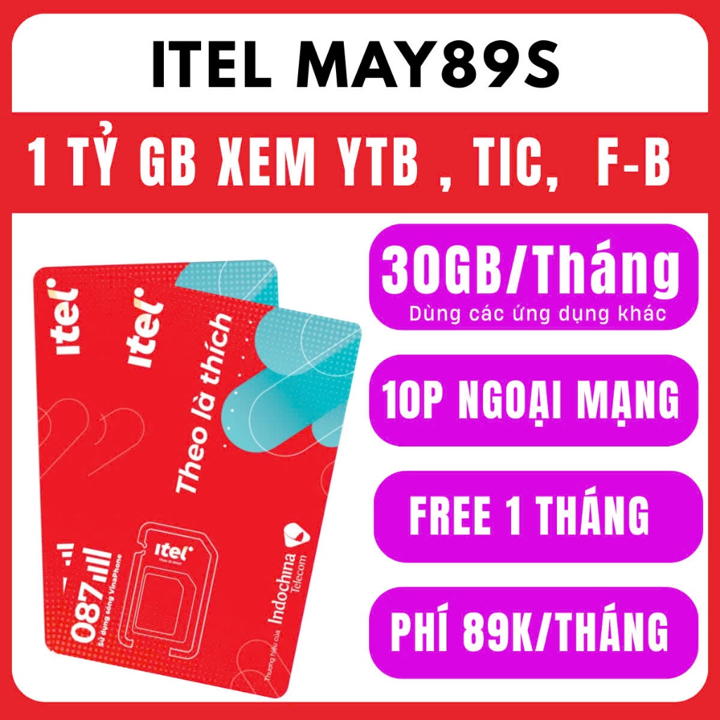 [ SẴN 1 THÁNG ] SIM 4G Itelecom Vinaphone 1 Tỷ Gb Miễn phí Nghe Gọi Tẹt ...