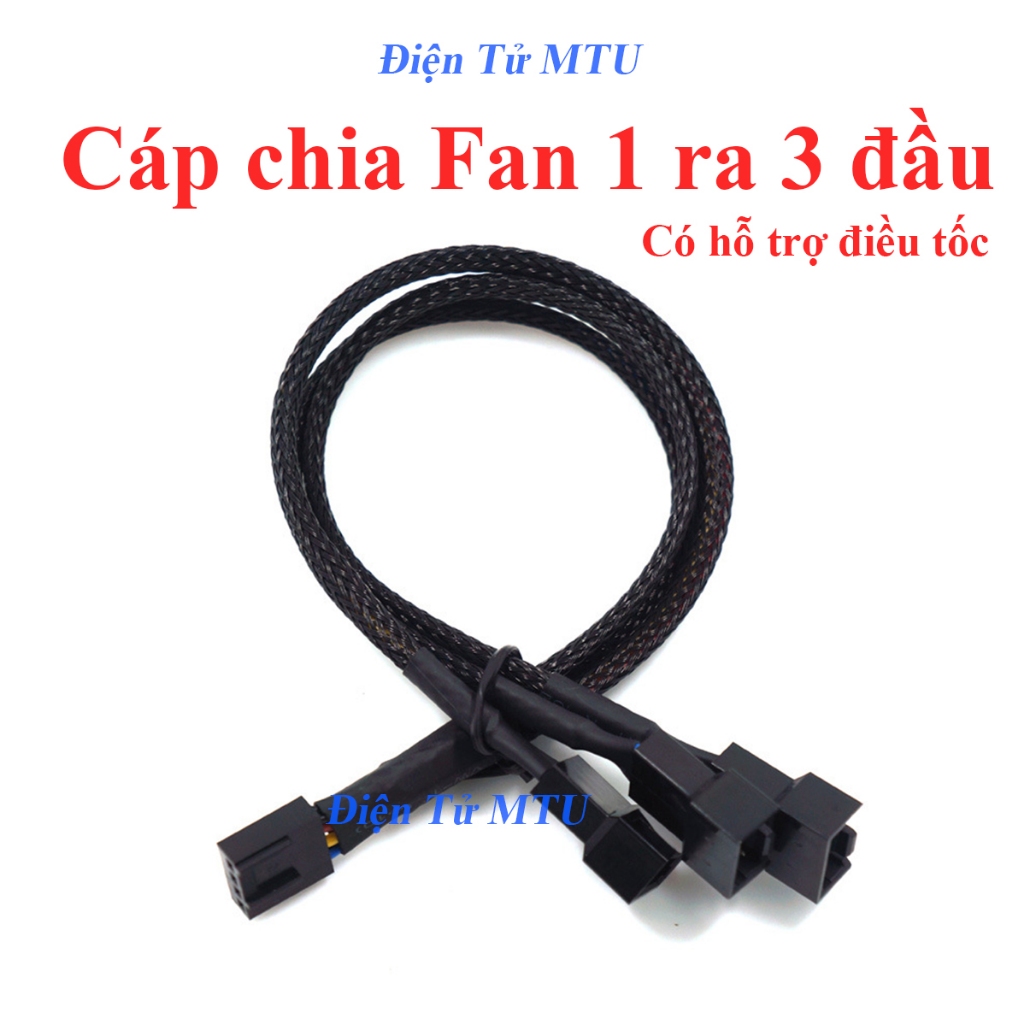 Dây chia Fan bọc lưới - có hỗ trợ PWM ( dây điều tốc fan) | Shopee Việt Nam