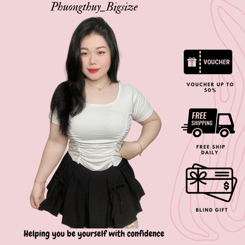 Áo cổ u nhún thun eo nữ bigsize - A37 | Shopee Việt Nam