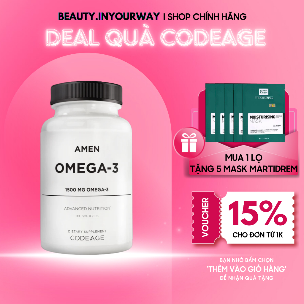 TPBVSK Viên Uống Bảo Vệ Sức Khỏe Codeage Amen Omega-3, hộp 90 viên | Shopee Việt Nam