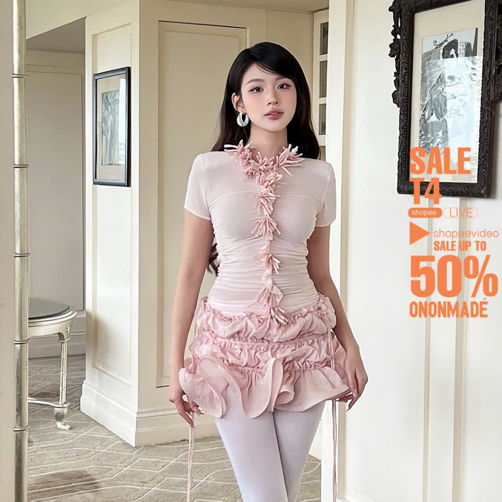 ONONMADE Set Áo Kiểu Ôm Body, Chân Váy Nhún Fany Set | Shopee Việt Nam