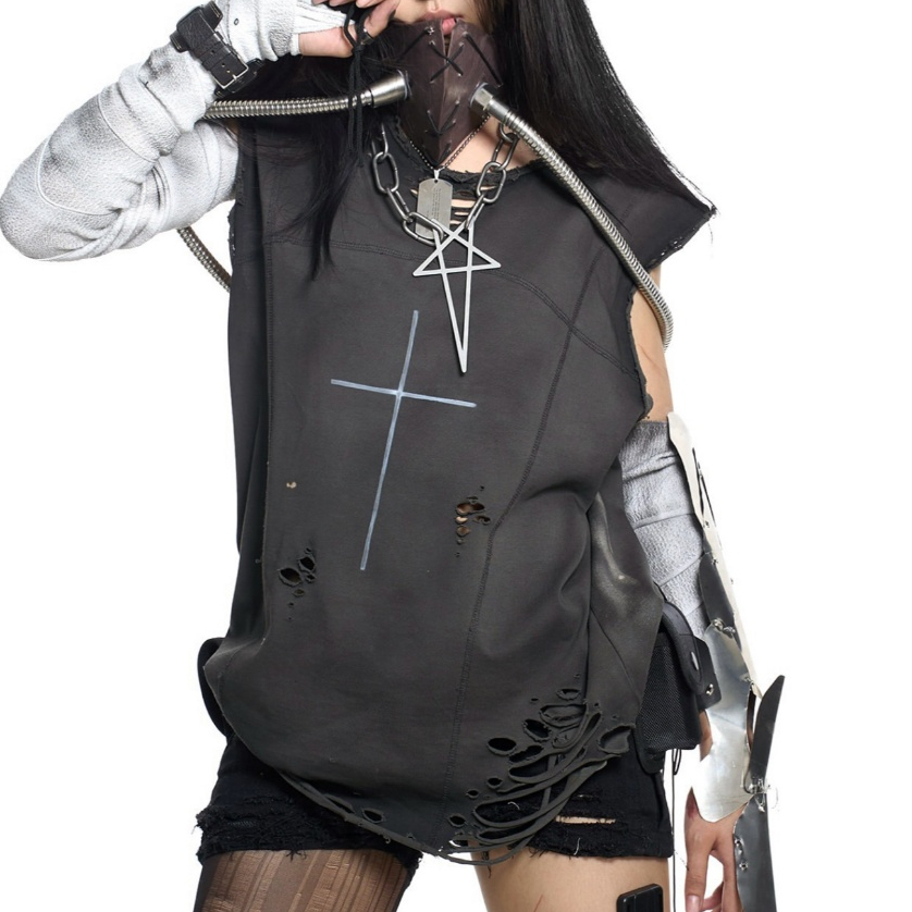 ÁO TANK TOP RÁCH PHONG CÁCH PUNK ROCK UNISEX- CARNIVAL TANK TOP- NUMB ...