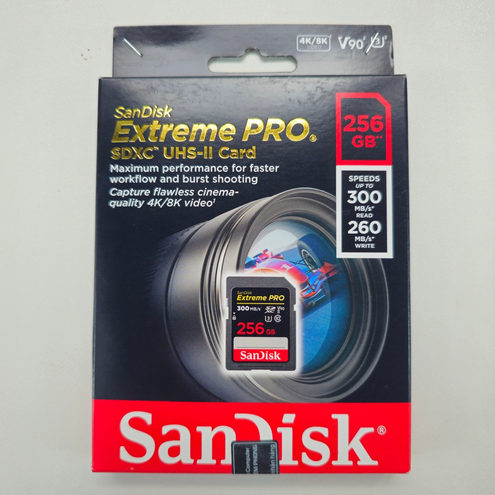 Thẻ nhớ máy ảnh 2000X SDXC SanDisk Extreme Pro 256GB U3 V90 UHS-II đọc 300MB/s ghi 260MB/s (đen ...