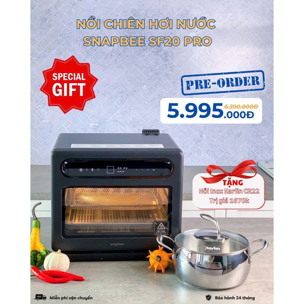 Nồi Chiên Hơi Nước SNAPBEE SF20 PRO - Dung Tích 20L - Dễ Vệ Sinh - Bảo Hành Chính Hãng 24 Tháng ...
