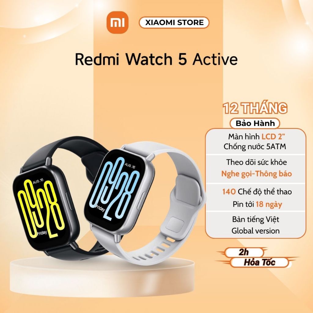 Đồng hồ thông minh Xiaomi Smart Watch 5 Active bản Tiếng Việt - Chính ...