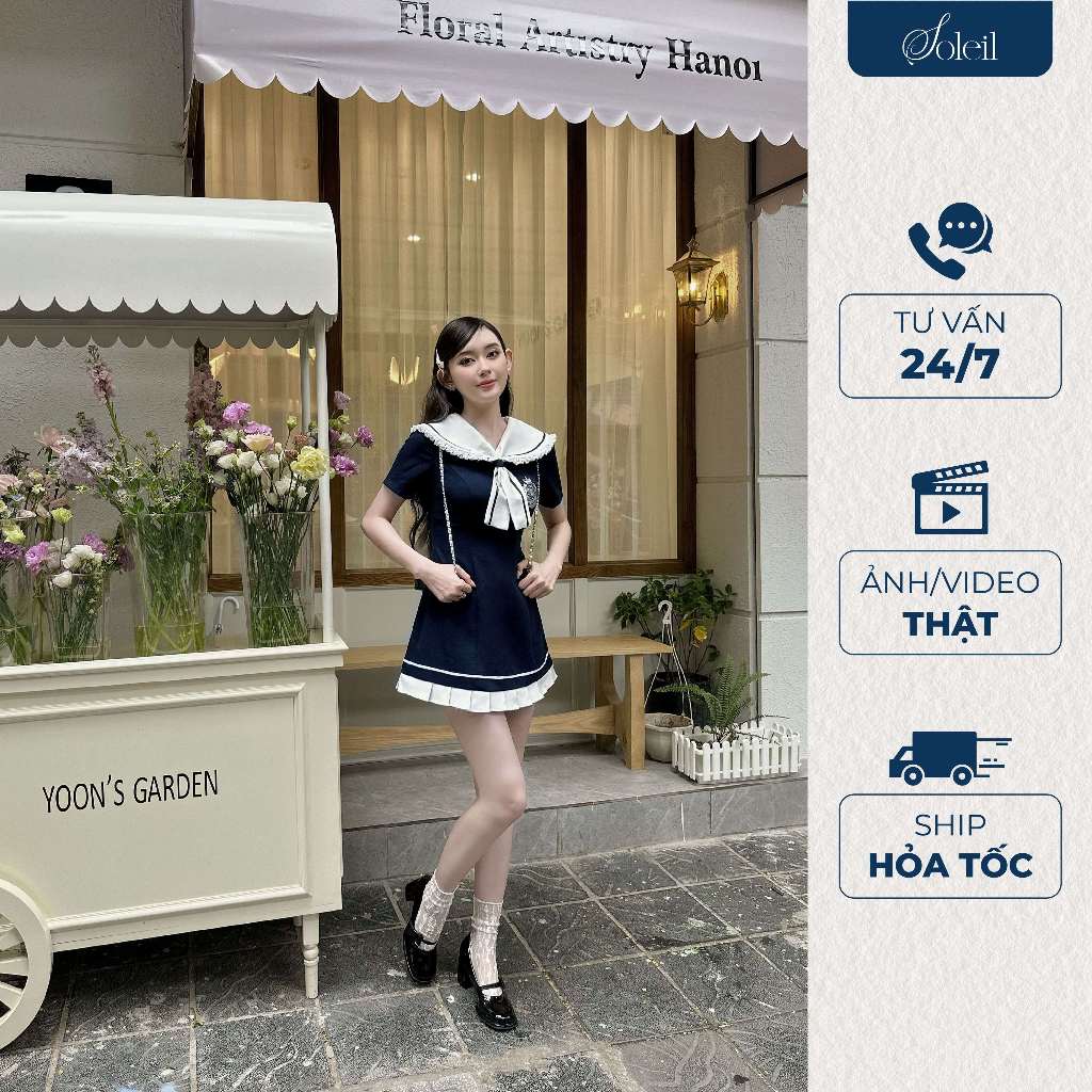 Váy Thiết Kế Nữ Chiết Eo SOLEIL Kiểu Dáng Học Sinh Nhật Bản Thanh Lịch - SOHEE DRESS VD52 ...