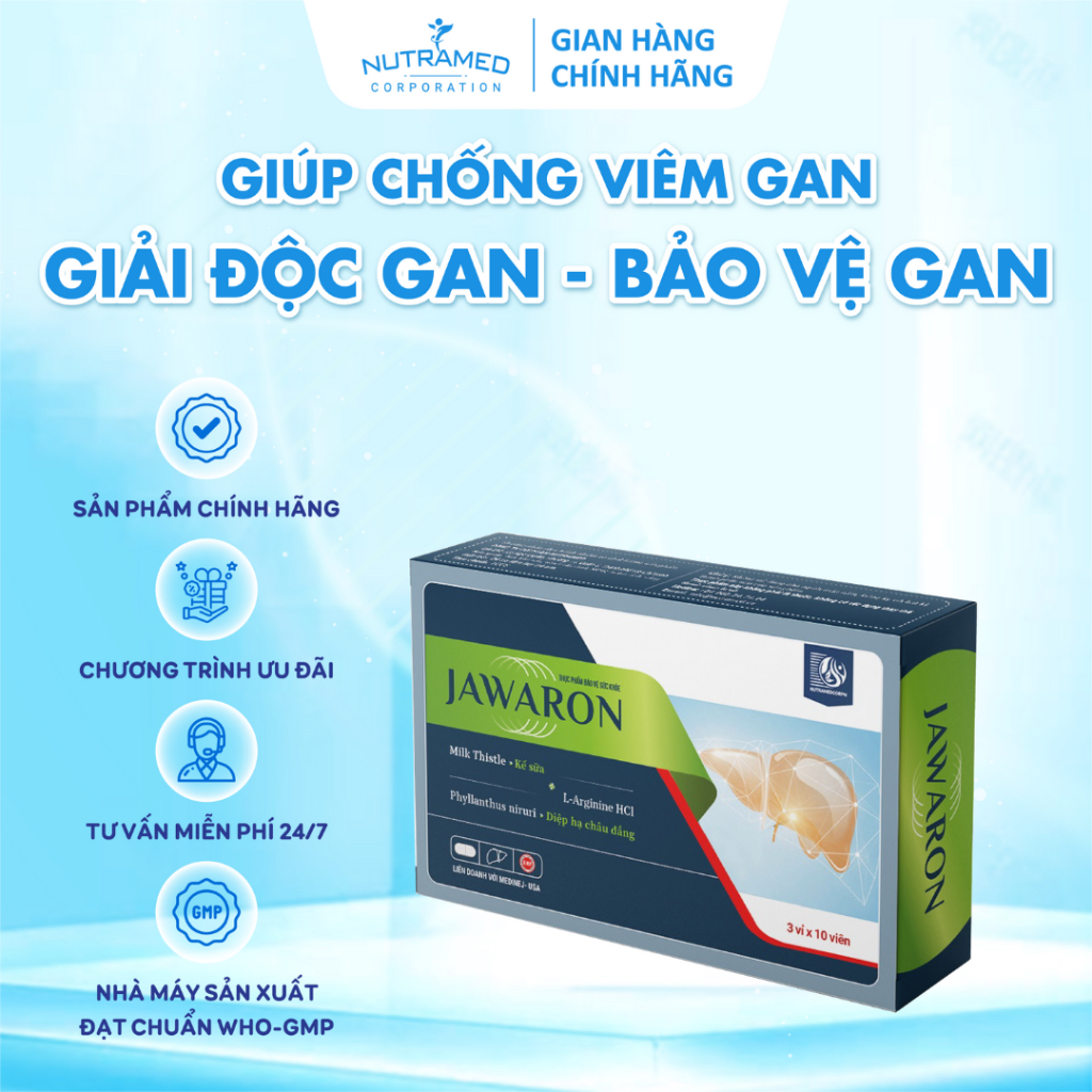 Viên uống Jawaron hỗ trợ chống viêm gan, giải độc và bảo vệ gan (30 ...