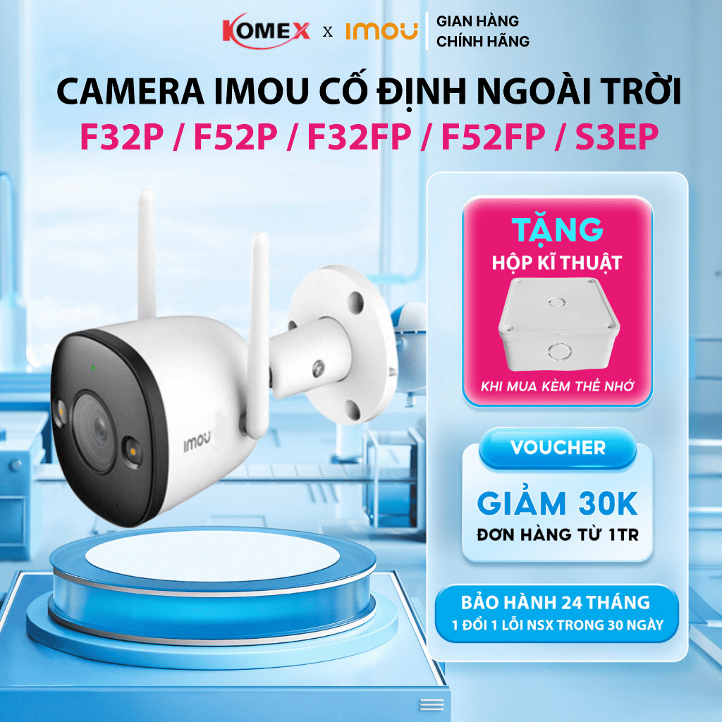 Camera wifi IMOU ngoài trời cố định F32P F52P F32FP F52FP S3EP phát hiện chuyển động chống nước ...
