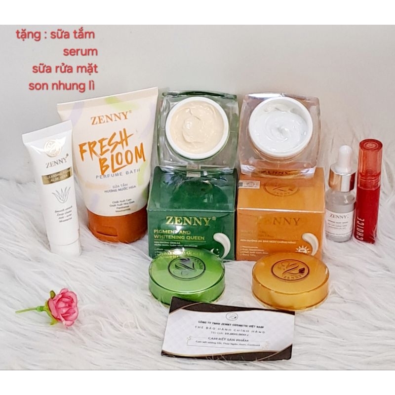 kem zenny (SỈ ib) ngày, đêm ( tặng son,,serum, sữa rửa mặt , sữa tắm ...