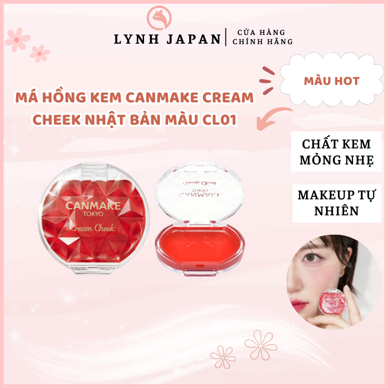 Má hồng kem CL01 Canmake Cream Cheek Nhật Bản màu Đỏ Táo | Shopee Việt Nam