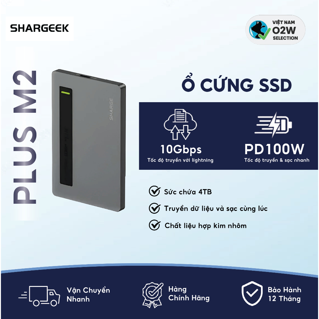 Ổ cứng SSD SHARGEEK Plus M2, dung lượng 4TB, công suất sạc 100W, tốc độ ...