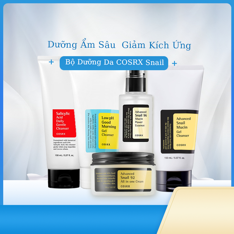 Set Dưỡng Da COSRX Snail – Serum 96% + Cấp Nước + Dưỡng Ẩm COSRX Snail ...
