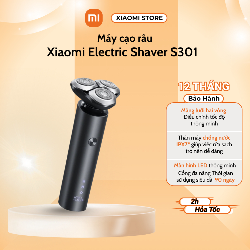 Máy Cạo Râu Xiaomi Electric Shaver S301 - Hỗ trợ cạo khô và ướt - Bảo hành chính hãng 12 tháng ...