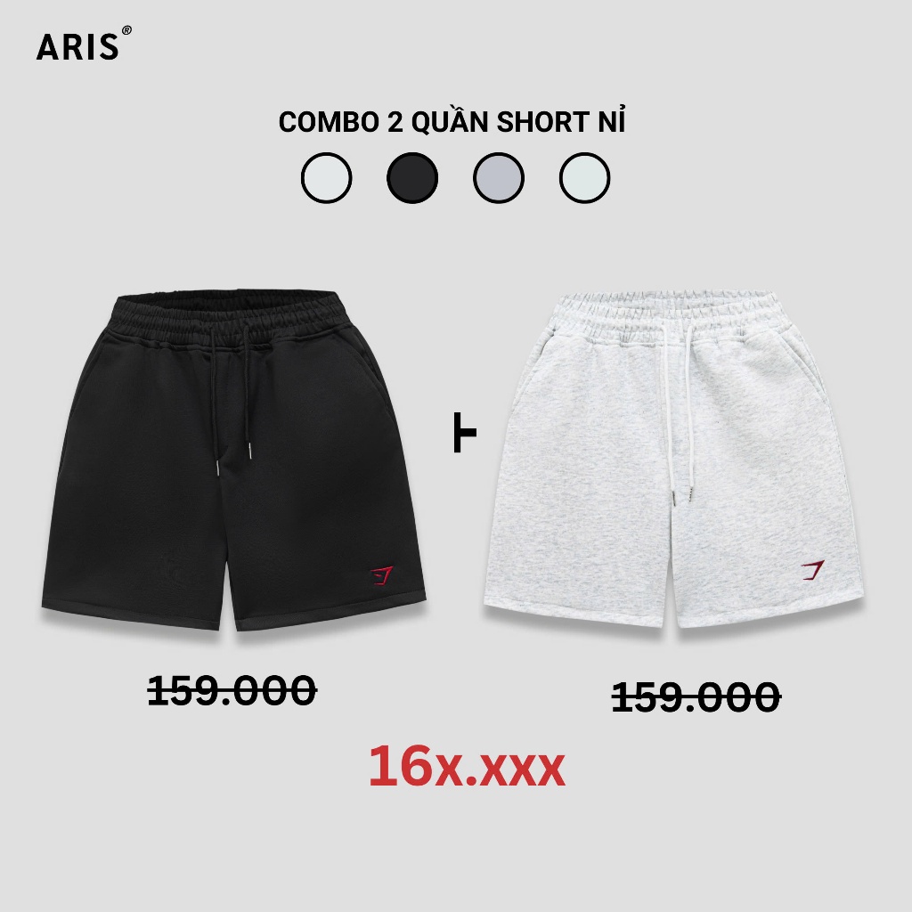 Quần short nỉ 2 da ARIS.STU form trên gối, co giãn tốt, mềm mịn không ...