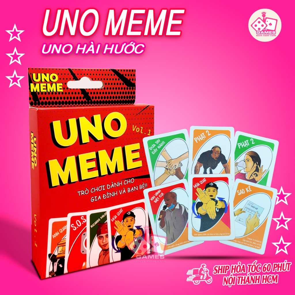 Uno Meme Hộp thẻ bài Uno Meme hàng Board Game Việt Nam chất lượng cao ...