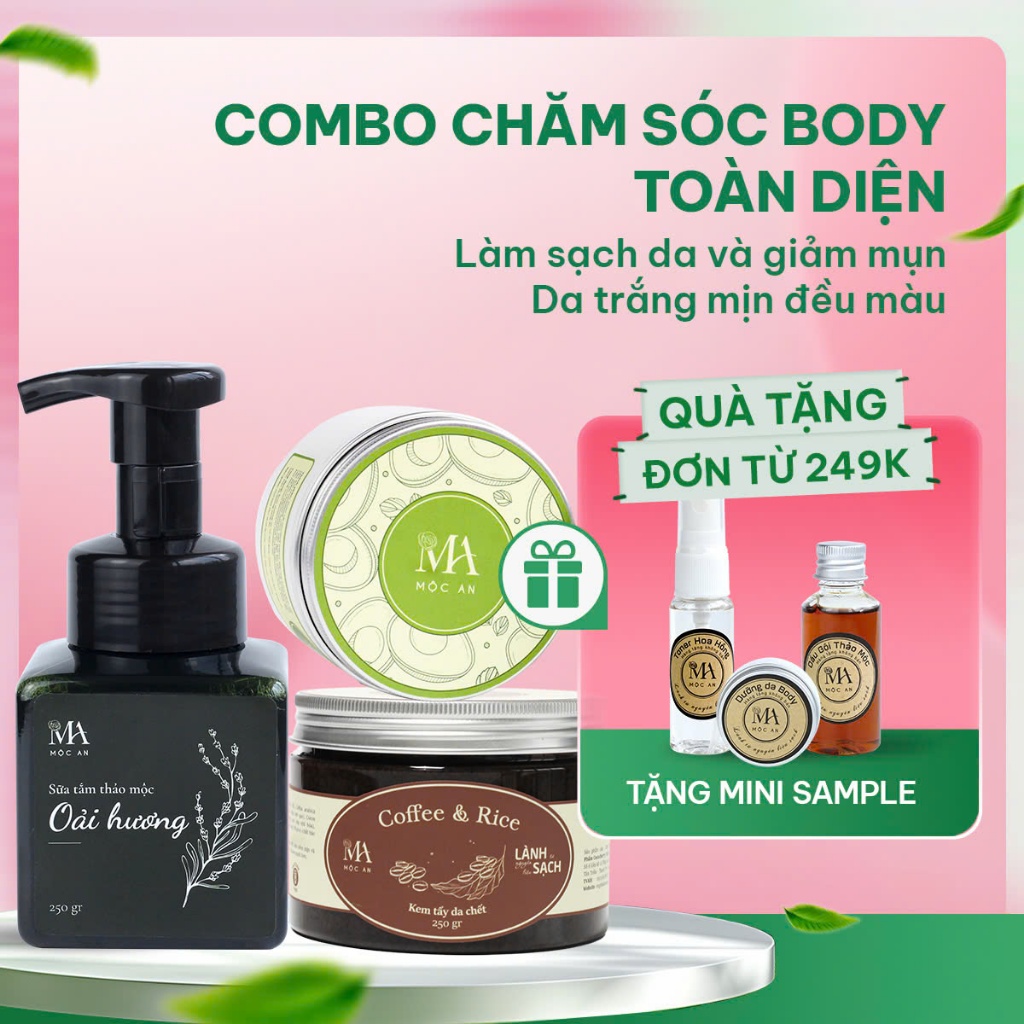 Combo Chăm Sóc Body Mộc An 3 Sản Phẩm Chiết Xuất Tự Nhiên Chăm Sóc Da ...