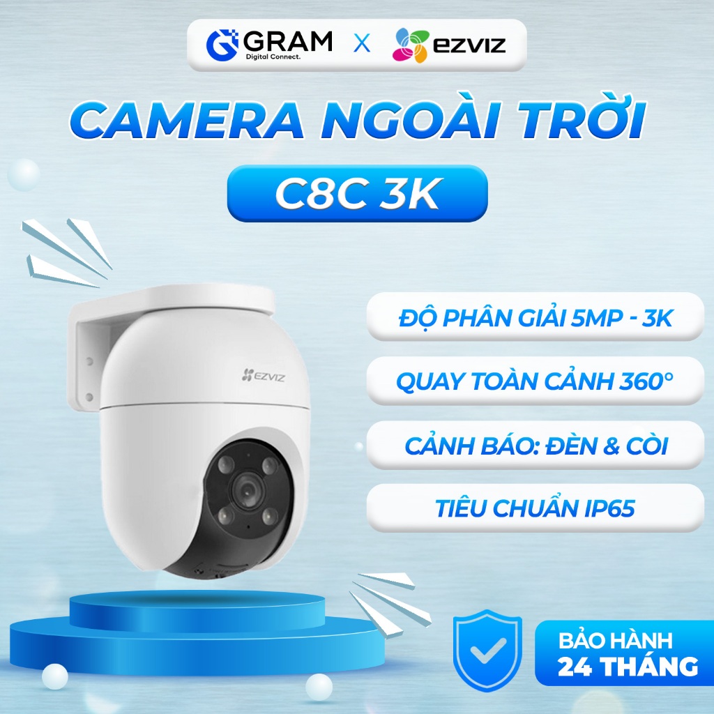 Camera wifi ngoài trời Ezviz C8C 3K (5MP), đàm thoại 2 chiều, màu đêm ...