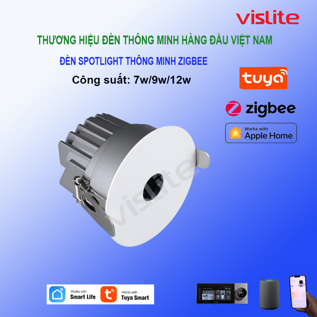 Đèn Spotlight thông minh Zigbee 7W/9W/12W, ánh sáng 2700-6000K, dim 1 ...