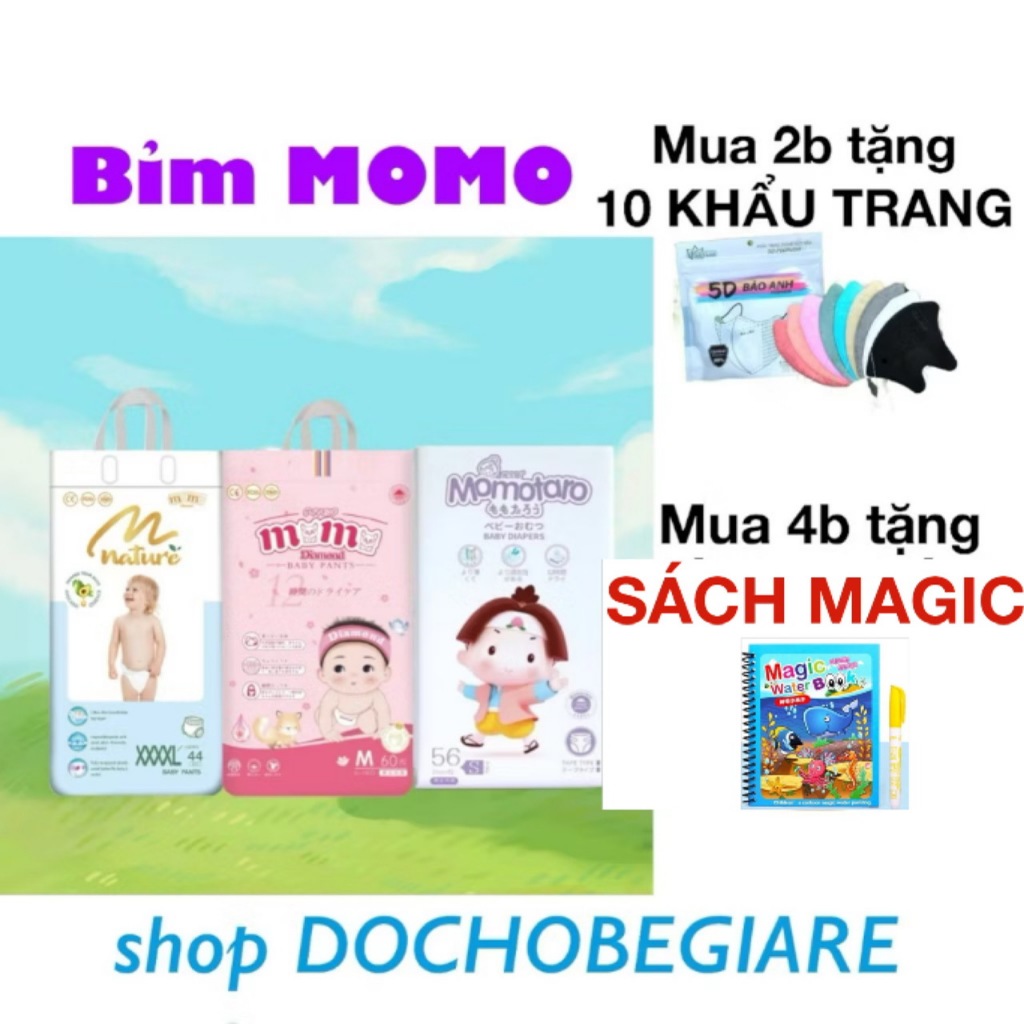 [TẶNG QUÀ THEO ẢNH] Tã bỉm dán/quần MOMOTARO, MOMO DIAMOND chính hãng S112/M96/M92/L84/XL78 ...
