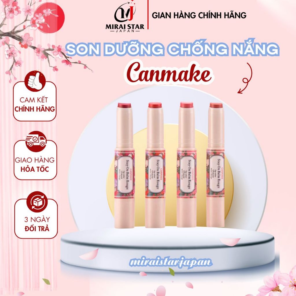 (HOT) Son dưỡng có màu chống nắng Canmake Stay-On Balm Rouge Nhật Bản | Shopee Việt Nam