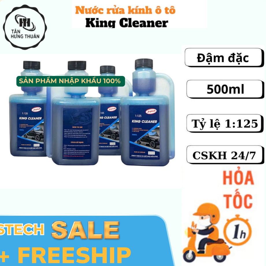 Nước rửa kính xe ô tô King Cleaner Ariplush đậm đặc, kính sáng bóng ...